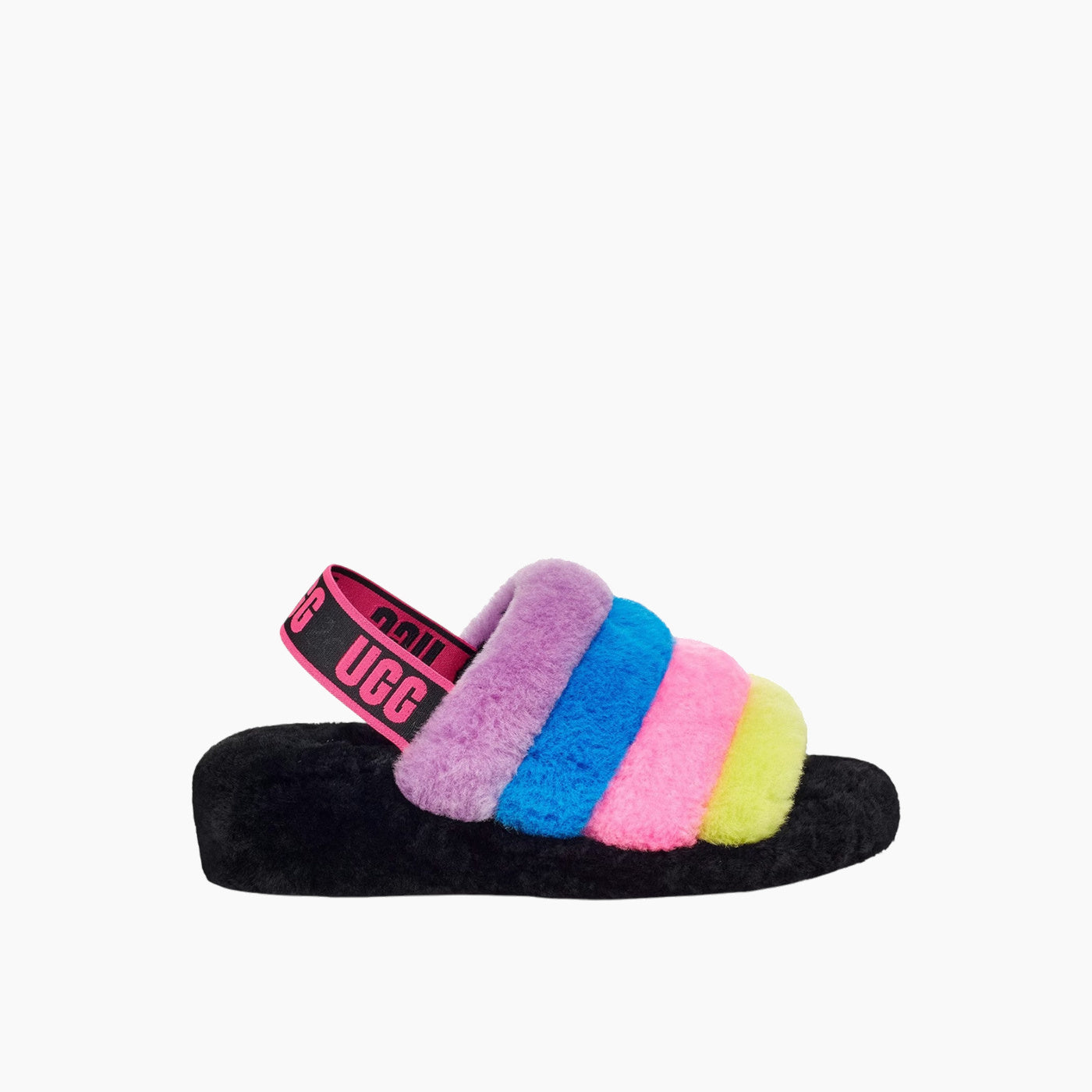 Fluff Yeah Slide Black Taffy Pink Multi – HUNA