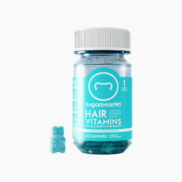 Sugar Bear Hair Gummies Pro Hair Vitamin Vegan 35 Gummies 1 Month Pack ...